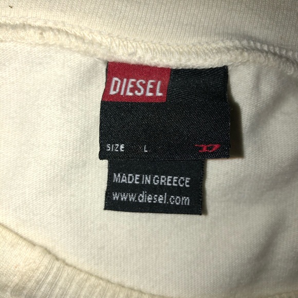 Diesel | Tops | Diesel Womens 34 Sleeved Cream Logo Top 99s | Poshmark